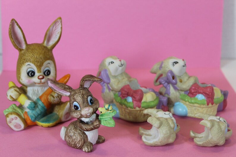 Lefton Bunny Rabbit Easter Figurine Vintage Easter Bunny Lot - Etsy