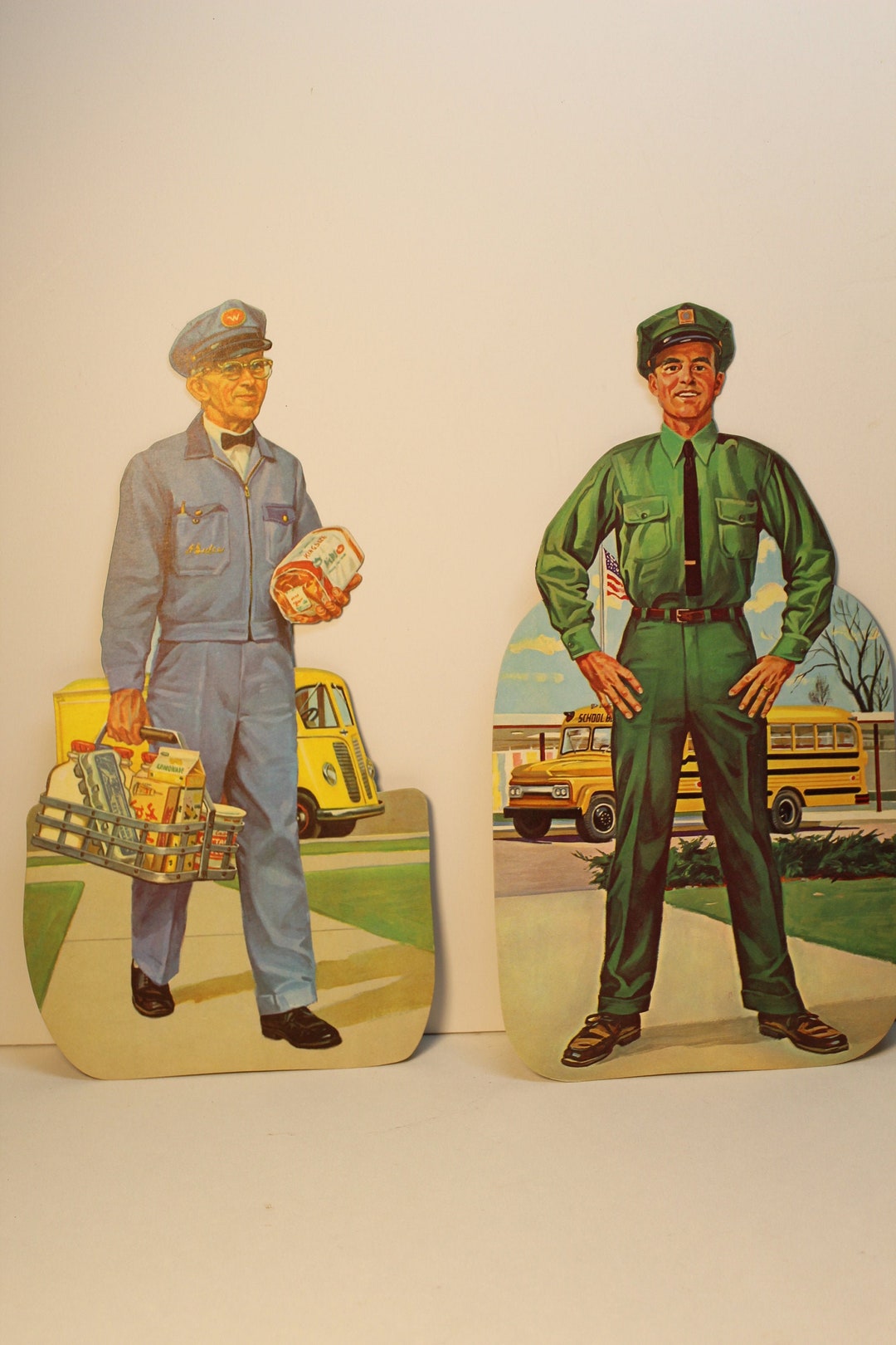 Die Cut Bus Driver Die Cut Milkman Vintage Die Cuts Learing Tools ...