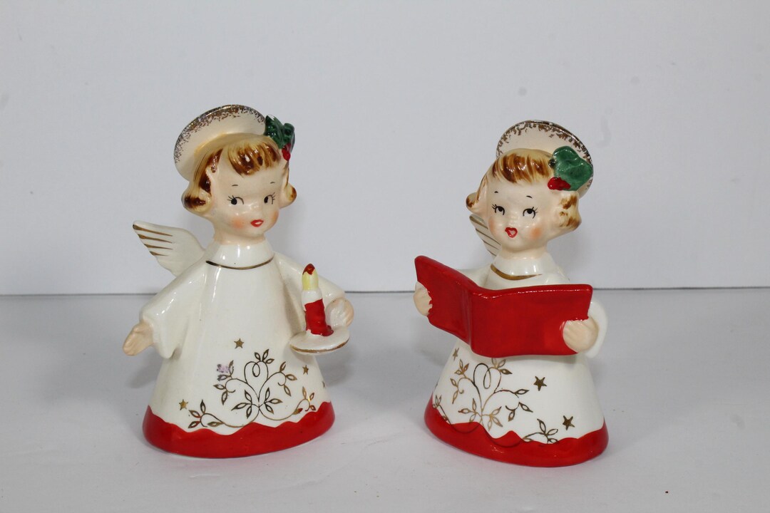 Napco Angel Bell Figurines Angel With Candle Angel With Song Book ...