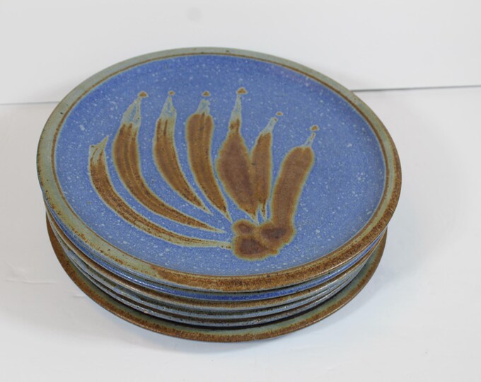 Studio Pottery Plates Set of 8 Dishes Dining Entertaining Southwester ...