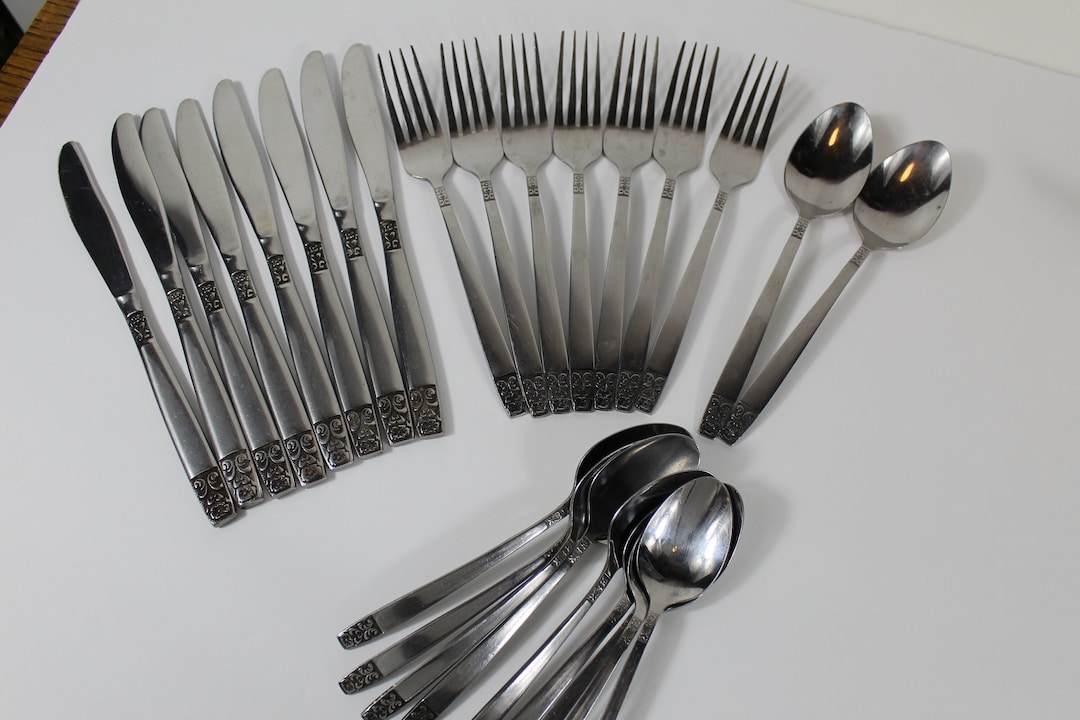 Mid Century Flatware by Rogers Stainless Korea Flatware Silverware Fork ...