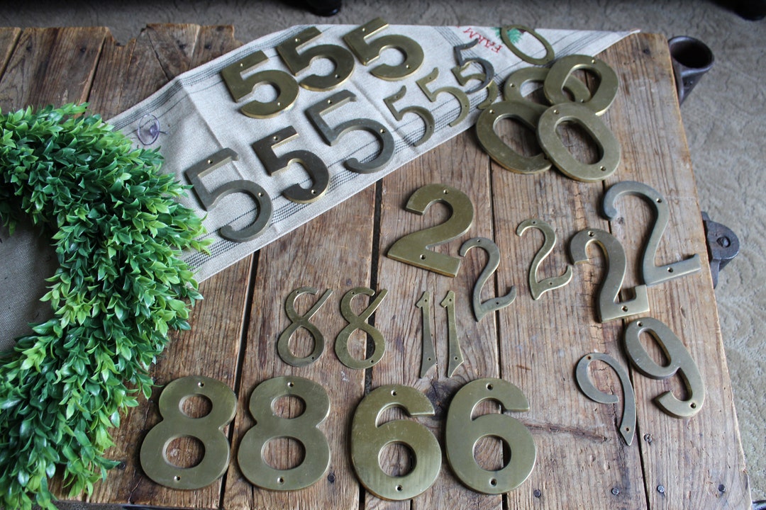 Brass House Numbers Choose One Large or Two Small Brass One Two Six ...