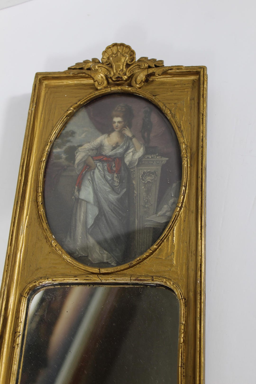Antique Mirror Gold Frame With Frame Top Regency Style Victorian Style ...