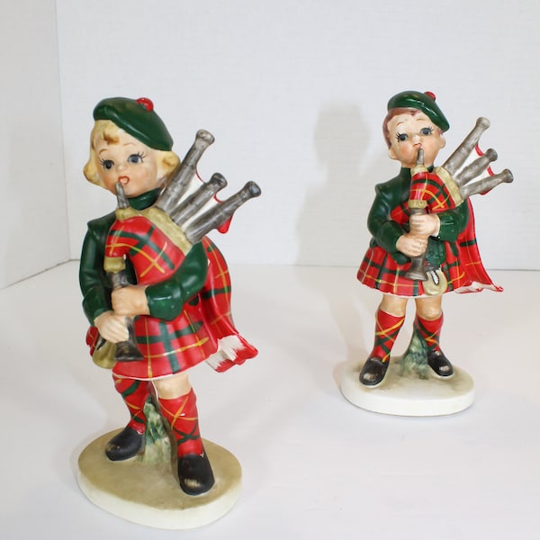 Lefton Scottish Boy and Girl Figurines - Etsy