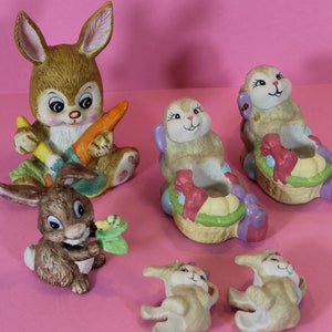 Lefton Bunny Rabbit Easter Figurine Vintage Easter Bunny Lot Candle ...