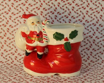 Santa Boot Vase - Etsy