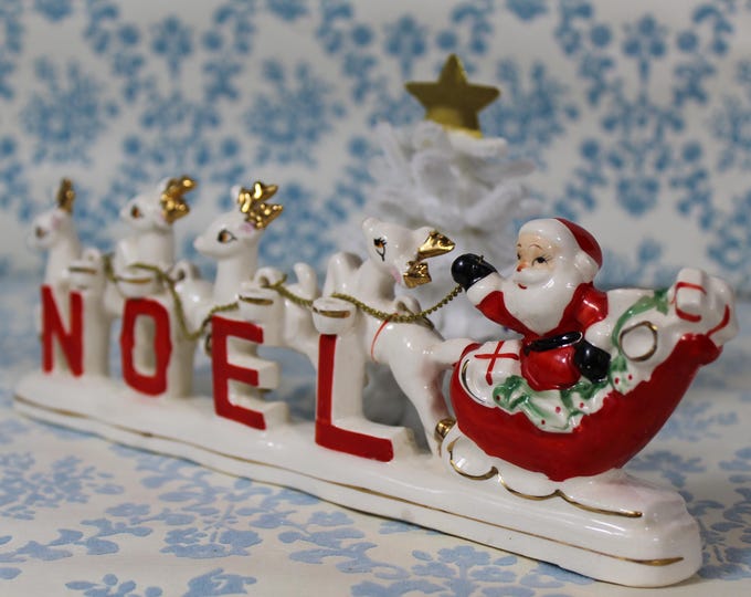 Relco Japan Santa and Reindeer NOEL Set Vintage Christmas - Etsy