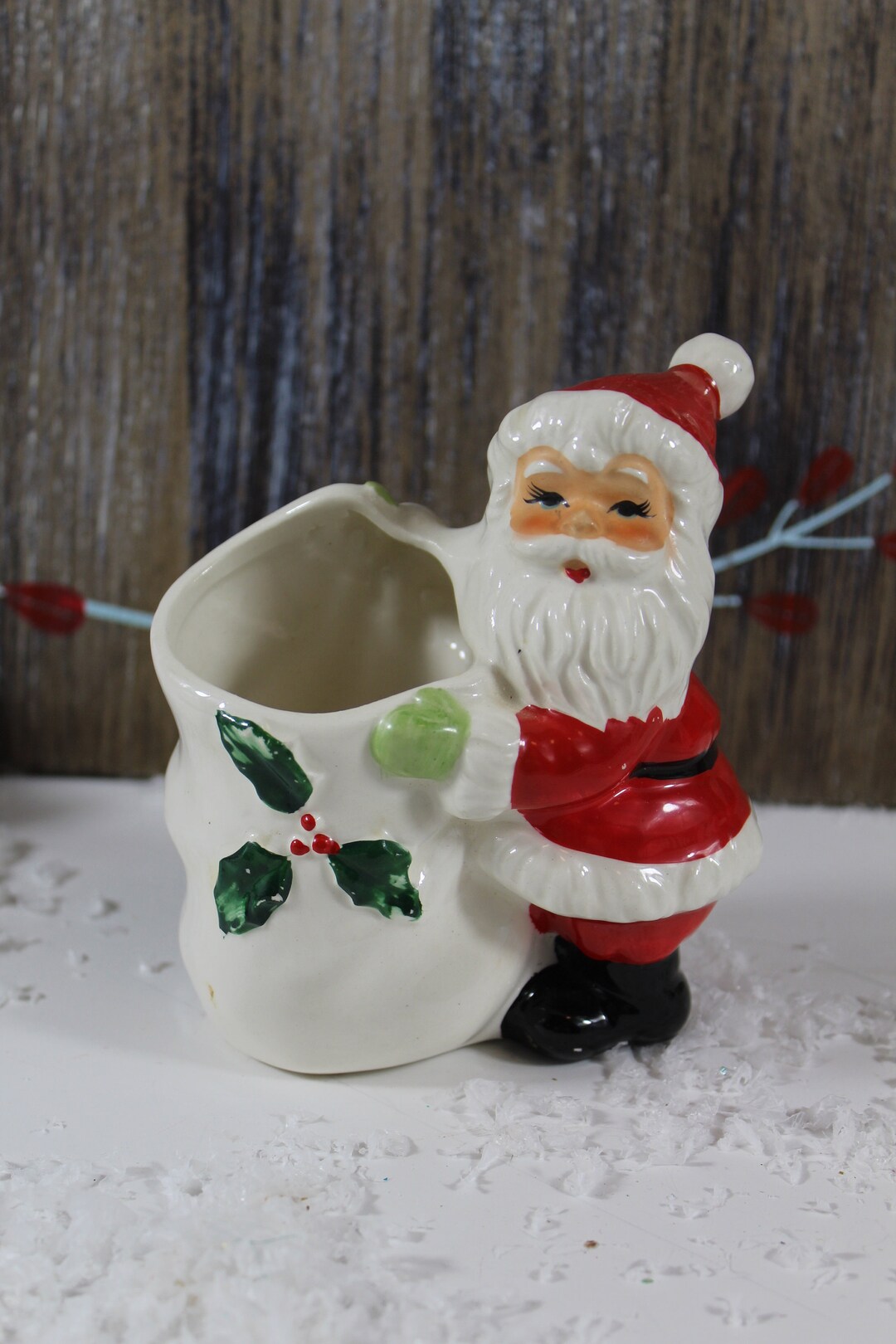 Santa Planter by Kelvins Vintage Christmas Figurine Christmas Planter ...