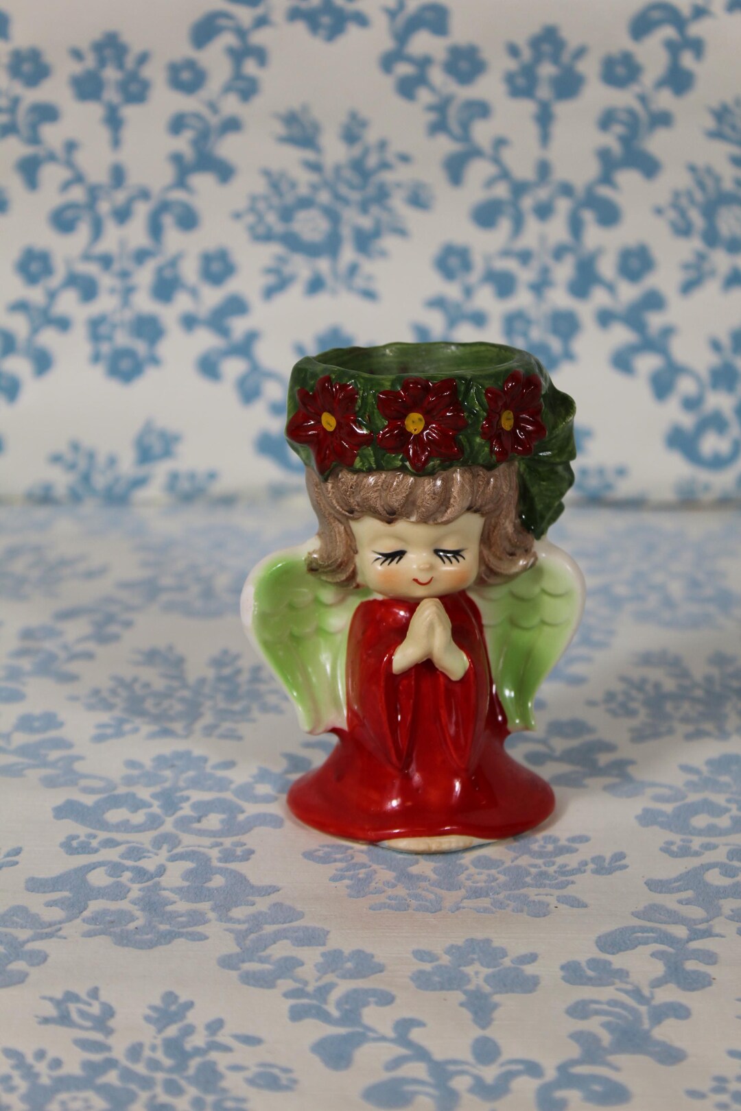Lefton Christmas Angel Candle Holder Vintage Christmas 1960's Christmas ...