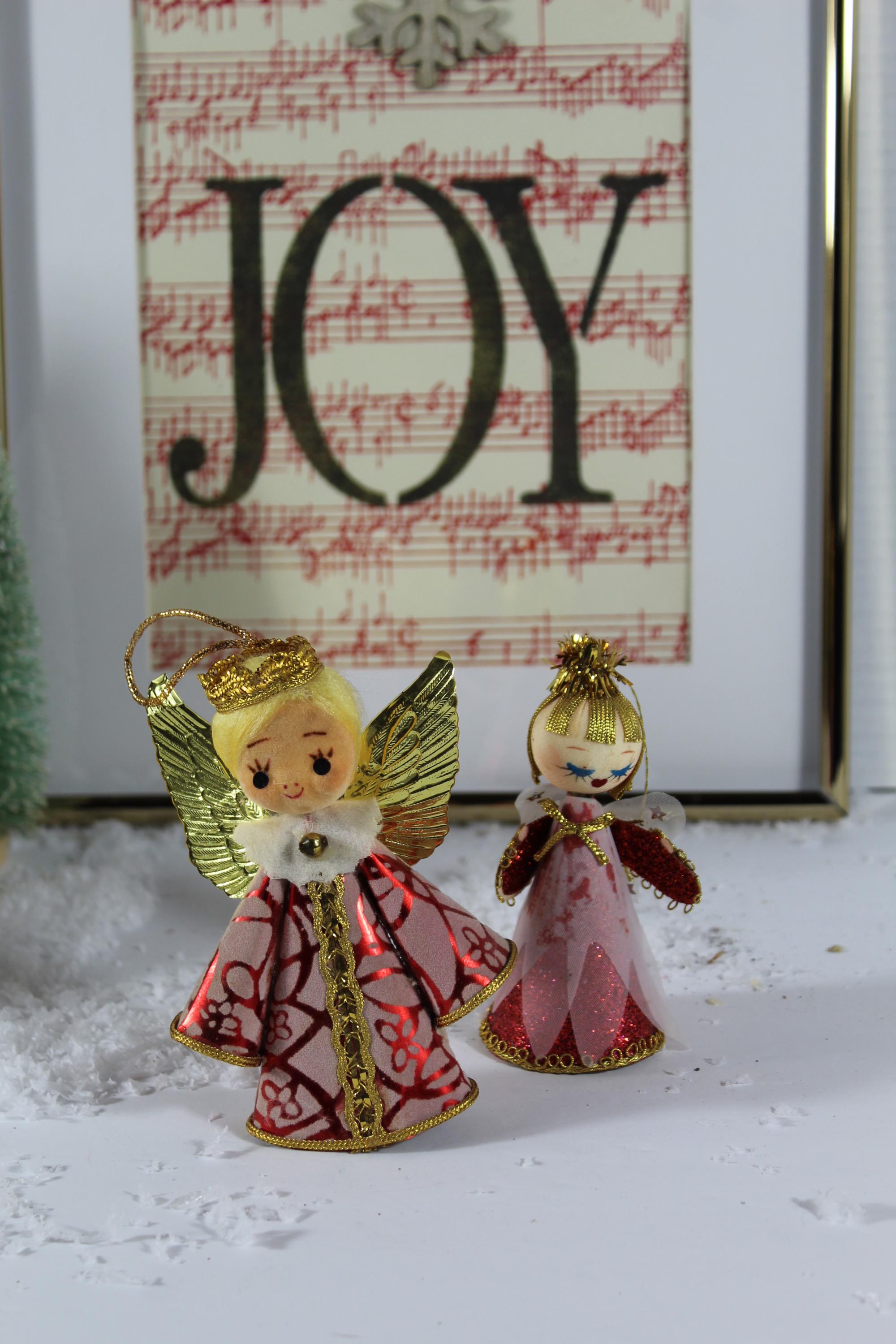 Vintage Angels Set of Two Cone Angels Mid Century Christmas Collectible ...