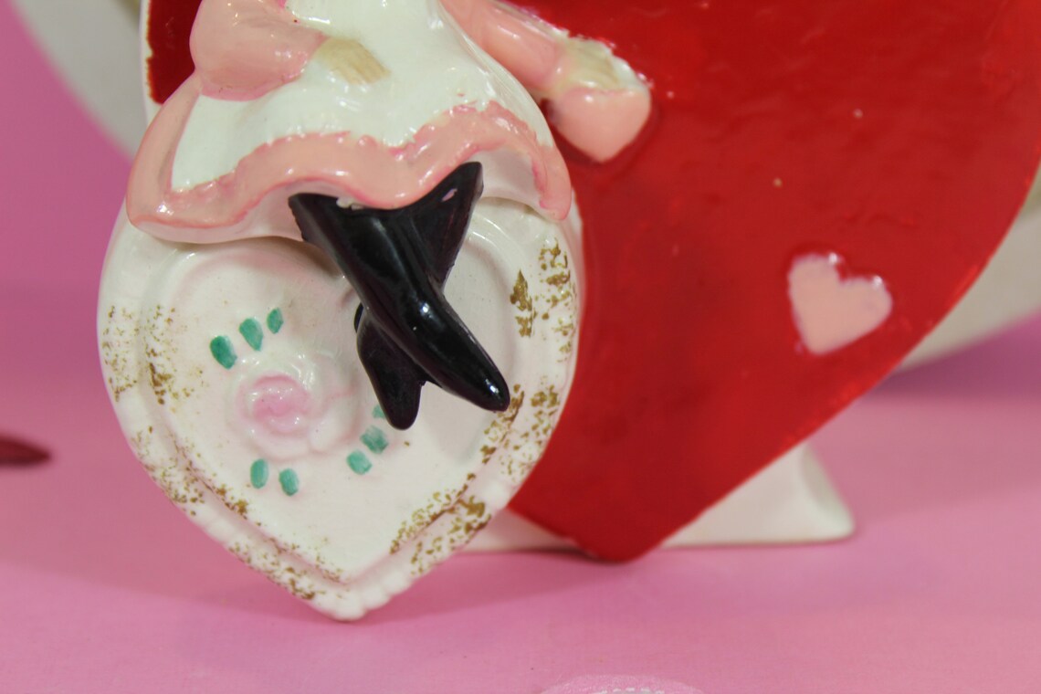 Valentine Planter Lefton Figural Planter Girl Planter Heart Planter ...