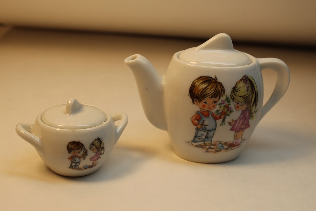 Childs China Tea Set Vintage Toys Pretend Play Dish Set Tea - Etsy