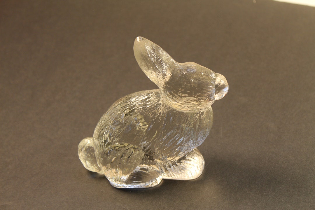 Clear Glass Bunny Art Glass Bunny Rabbit Easter Bunny Easter Figurine ...