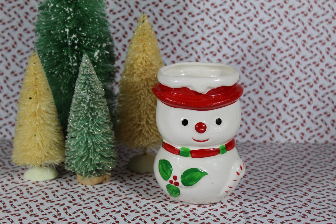 Vintage Snowman Planter Kitchmas 00 - Etsy