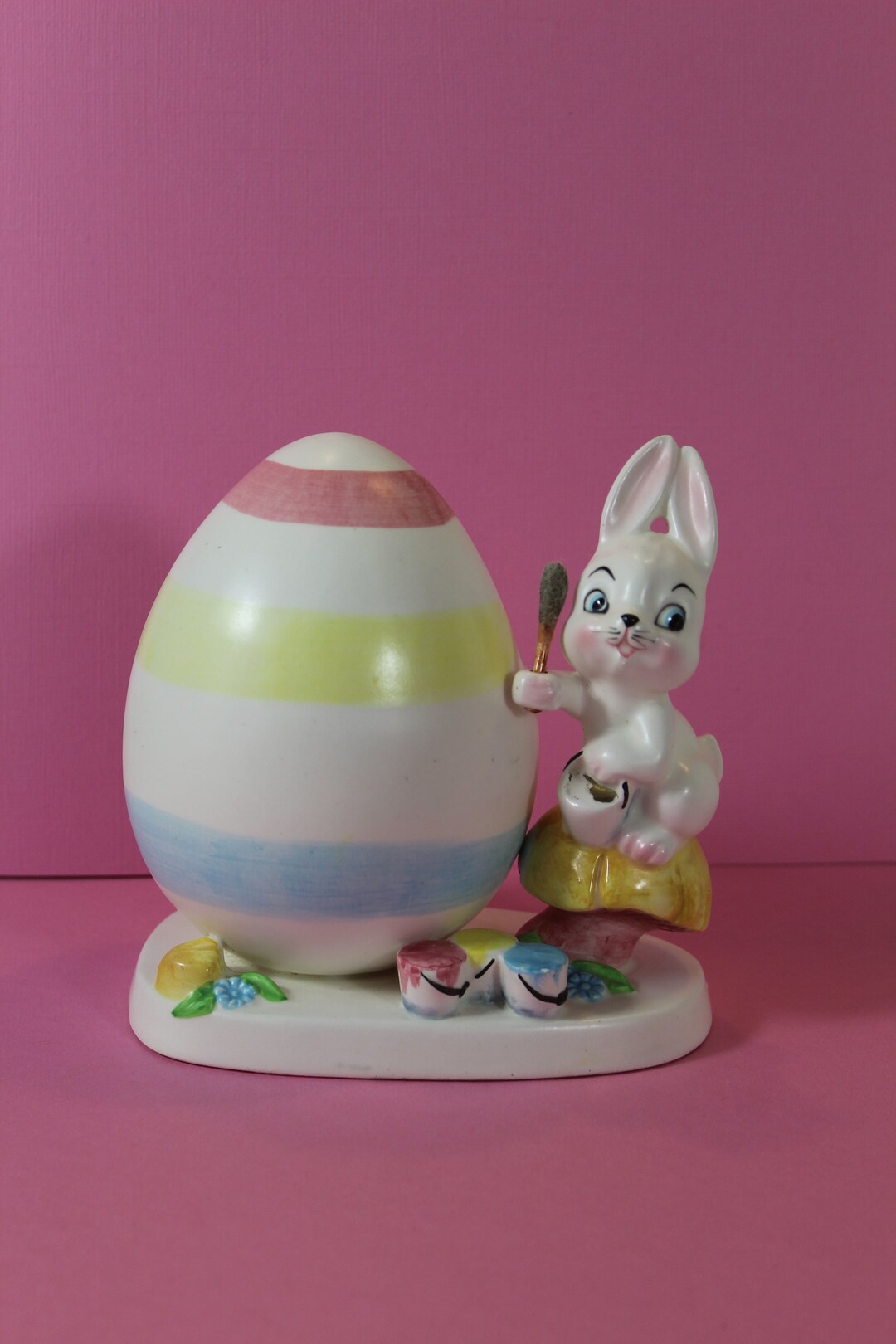 Napco Easter Bunny Planter Pastel Egg Planter Bunny Figurine Easter ...