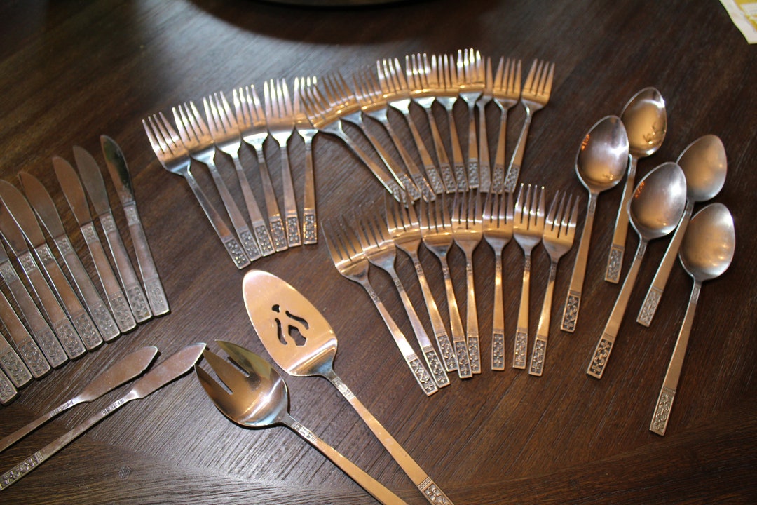 Mid Century Flatware Custom Craft Flatware Silverware MCM Dining and ...