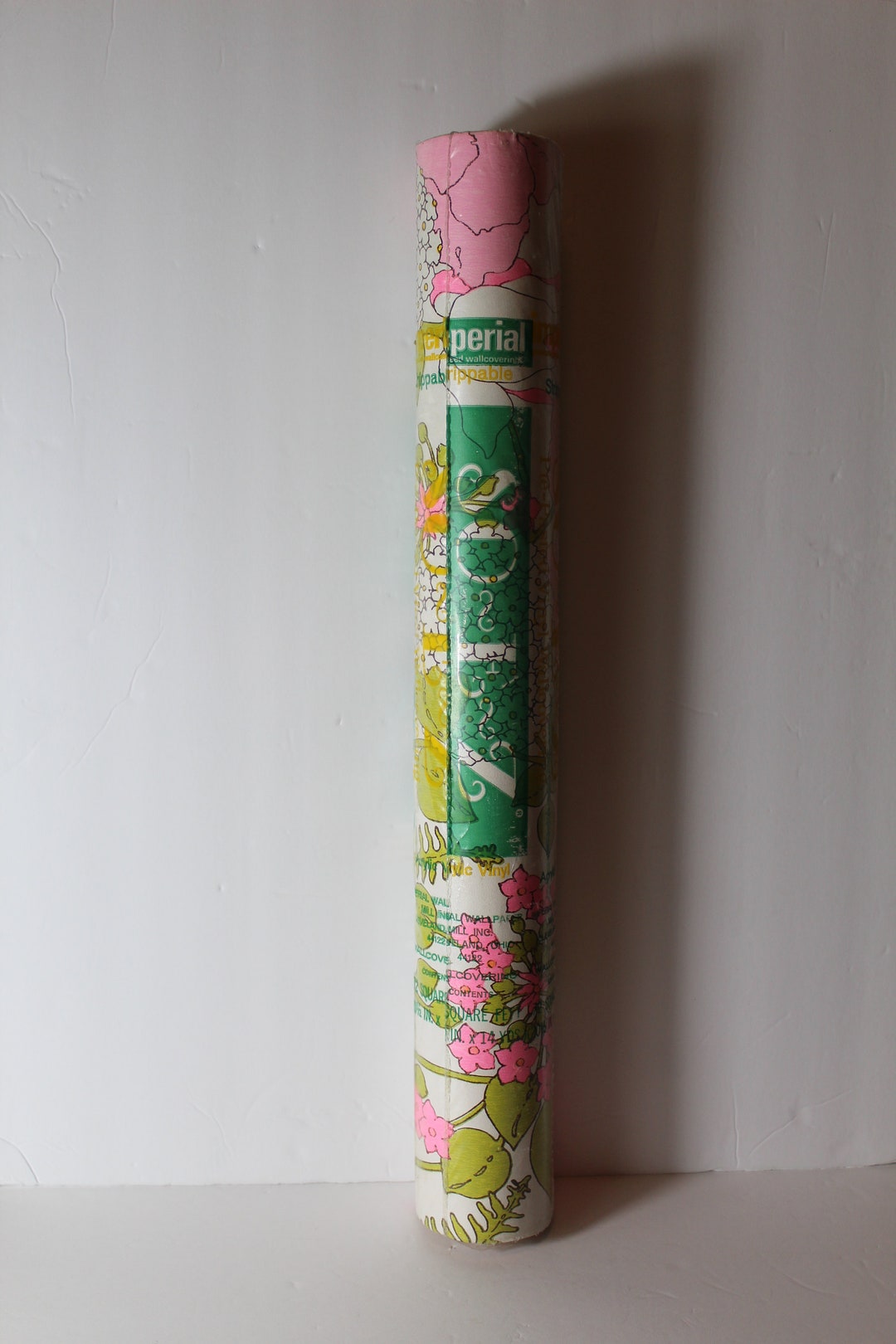 Vintage Pink Wallpaper Shelf Liner Drawer Liner Vintage Wallcovering ...