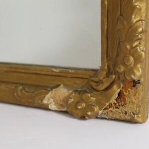 Antique Gold Framed Mirror Etched Design Ornate Frame Farm Home Cottage ...