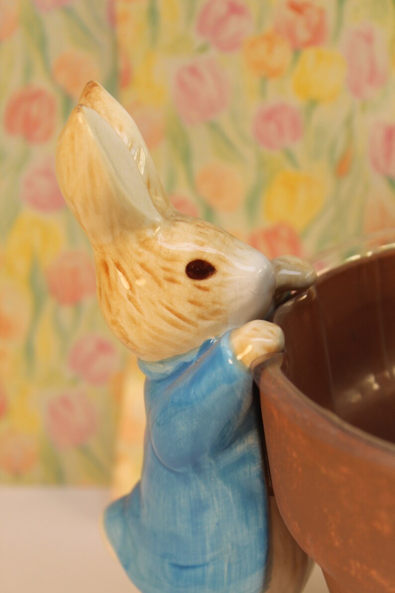 Peter Rabbit Planter Bunny Figurine and Pot Beatrix Potter - Etsy