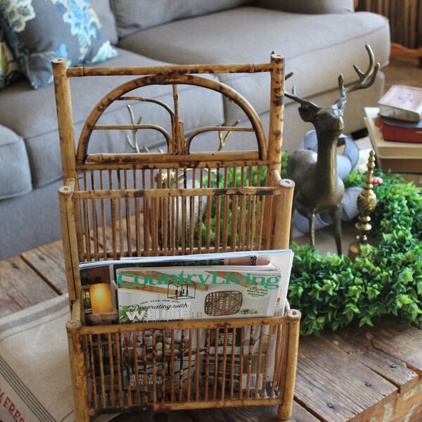 Bamboo Magazine Rack - Etsy