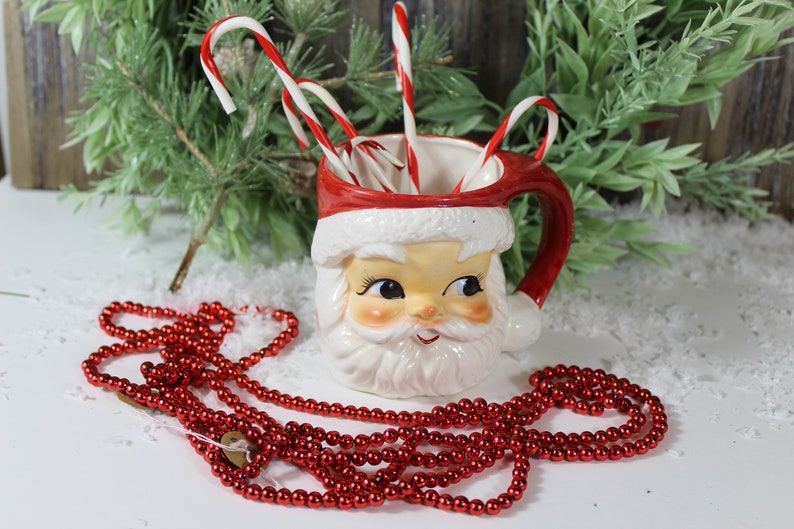 Lefton Santa Mug Christmas Mug Santa Cup Vintage Christmas Collectible ...
