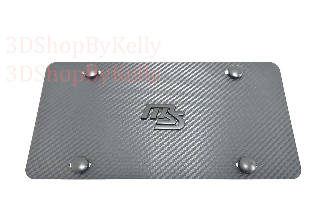 Black 3D MS Logo Mazdaspeed Emblem: Carbon Fiber Style, Aluminum Front ...