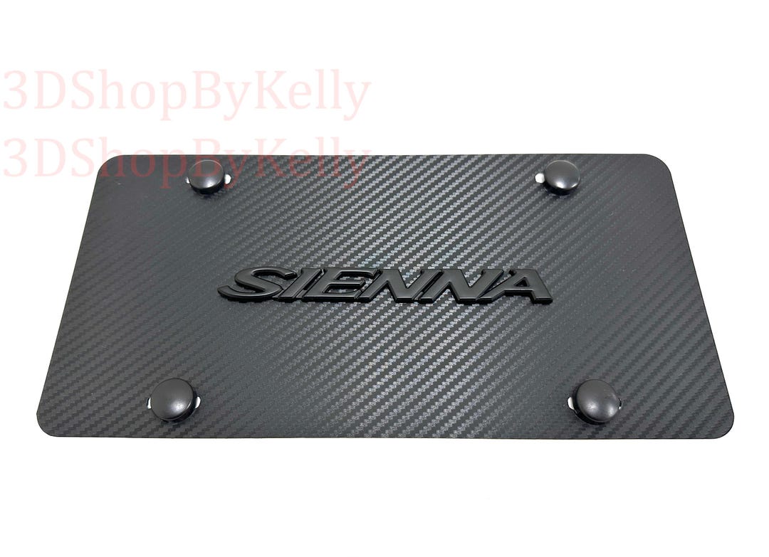 Black 3D Sienna Emblem: Carbon Fiber Style, Aluminum Front Vanity ...