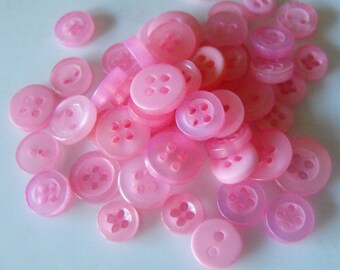 Baby Pink Buttons 50 Small Assorted Round Sewing Crafting | Etsy