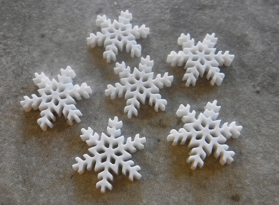 White Snowflake Flat Buttons You Choose the Size - Etsy