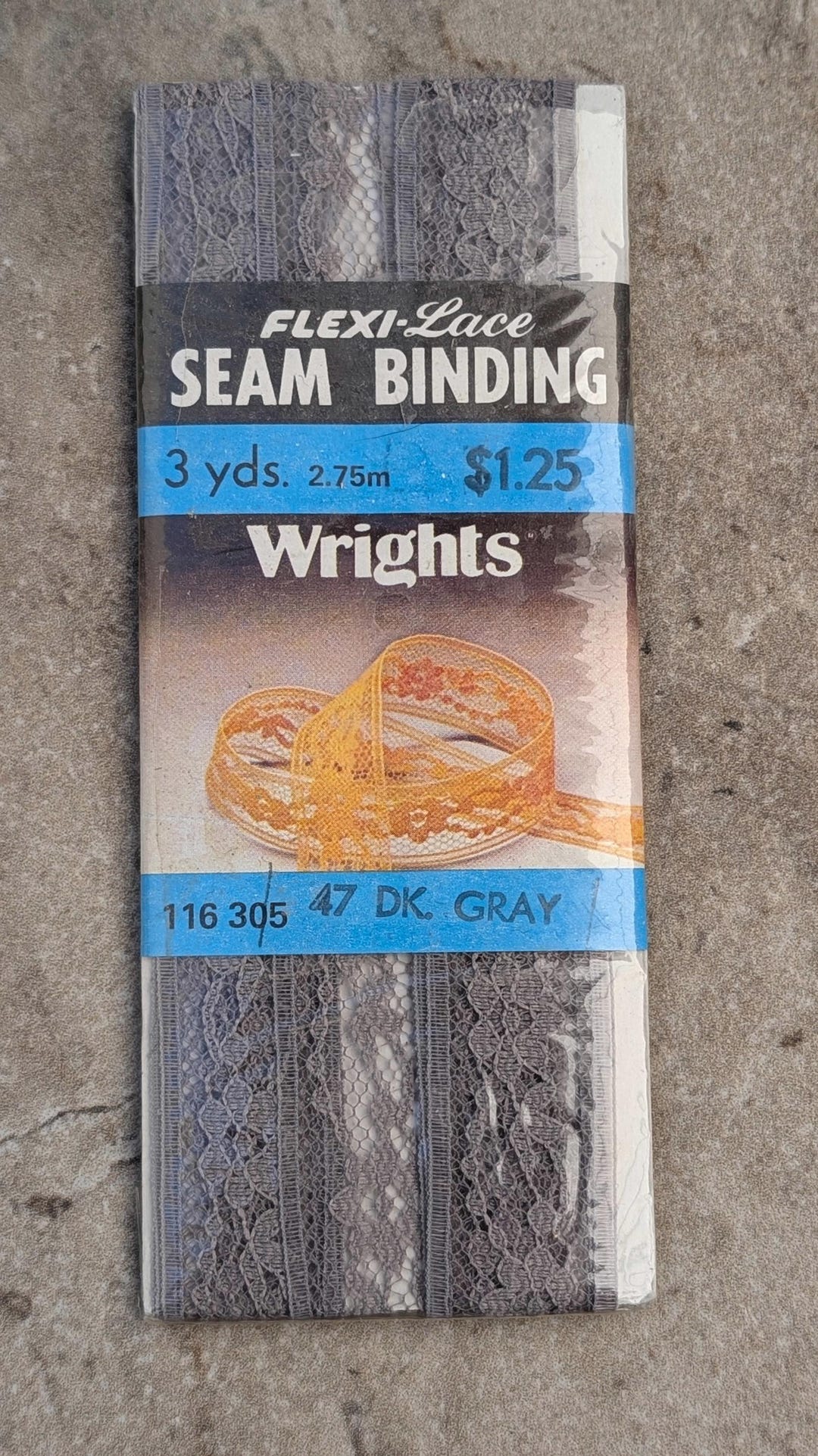 Vintage Wrights Flexi Lace Seam Binding Dark Gray A20 - Etsy