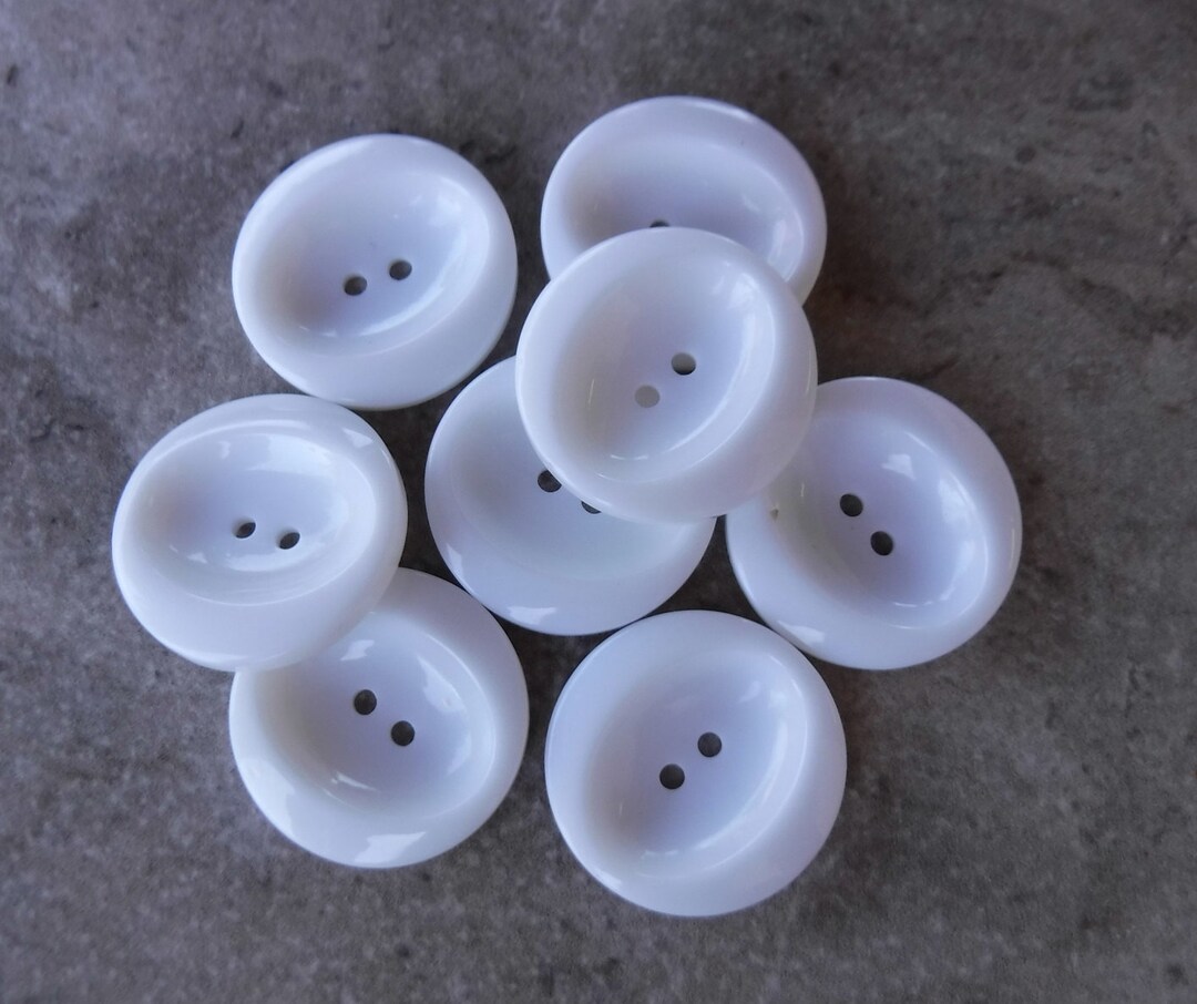 6 White Oval Center Round Buttons Size 1 3/16" - Etsy