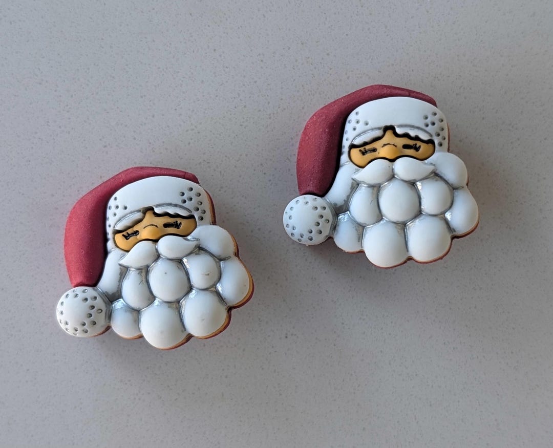 2 Santa Face With Cap Shank Buttons Size 15/16" - Etsy