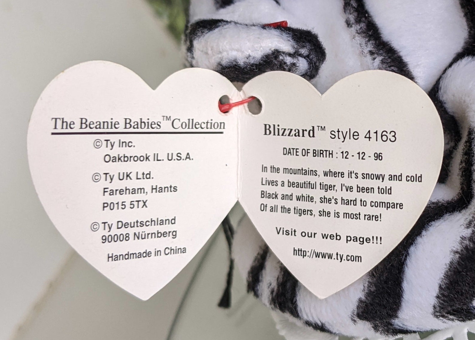 Blizzard the Tiger Beanie Babies Vintage TY 1996 With Original - Etsy