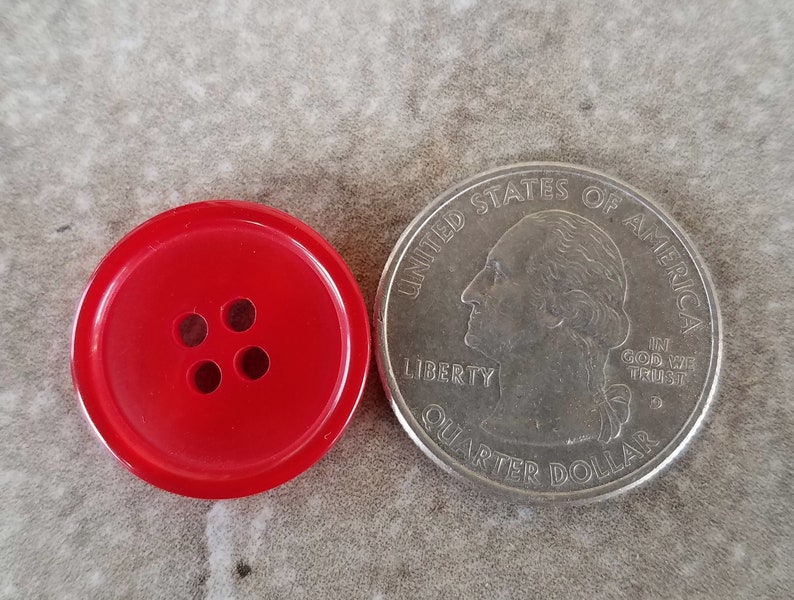 8 Red High Gloss Large Round Buttons Size 3/4 - Etsy