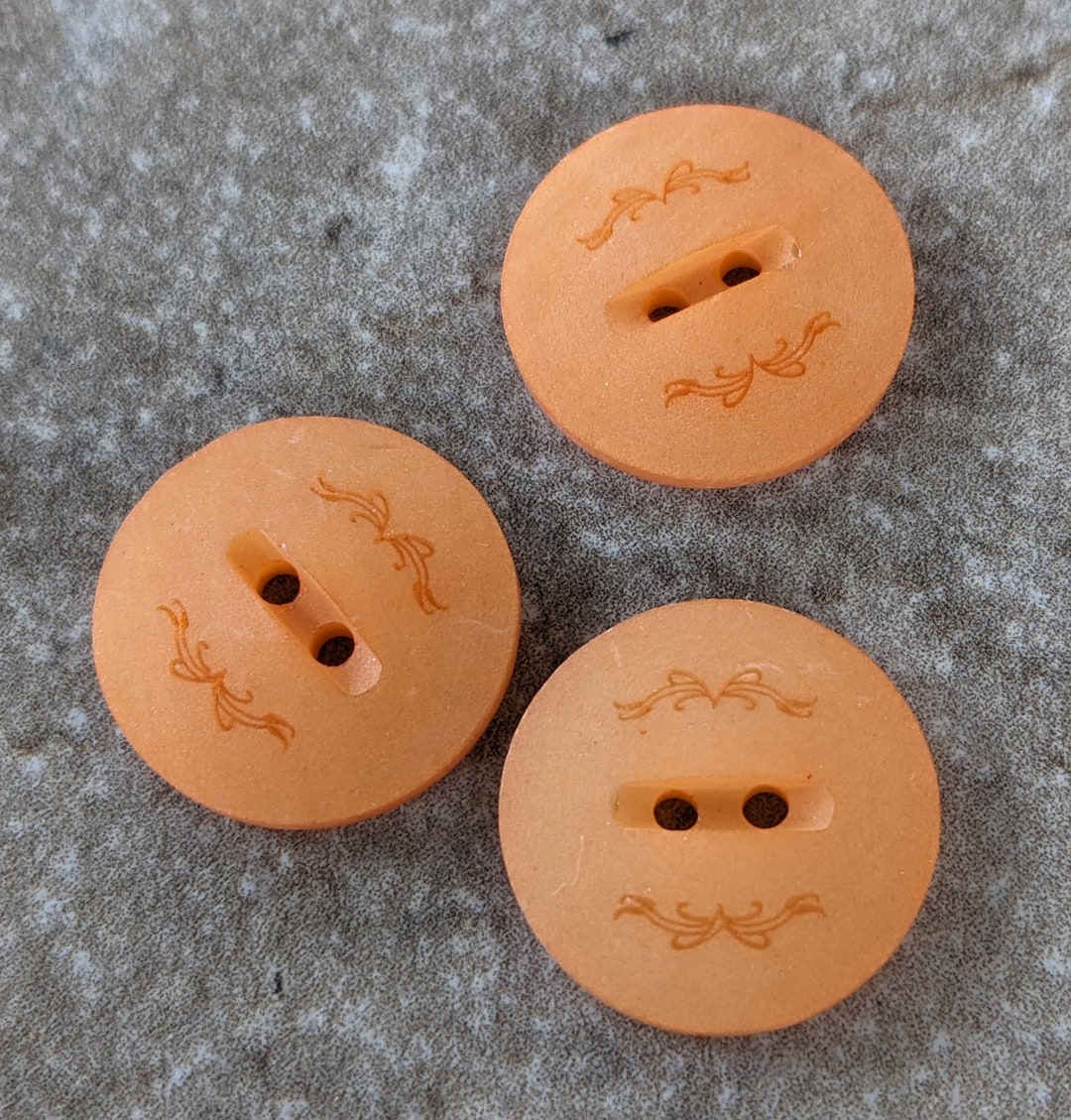 3 Peach Double Bow Round Buttons Size 13/16" - Etsy