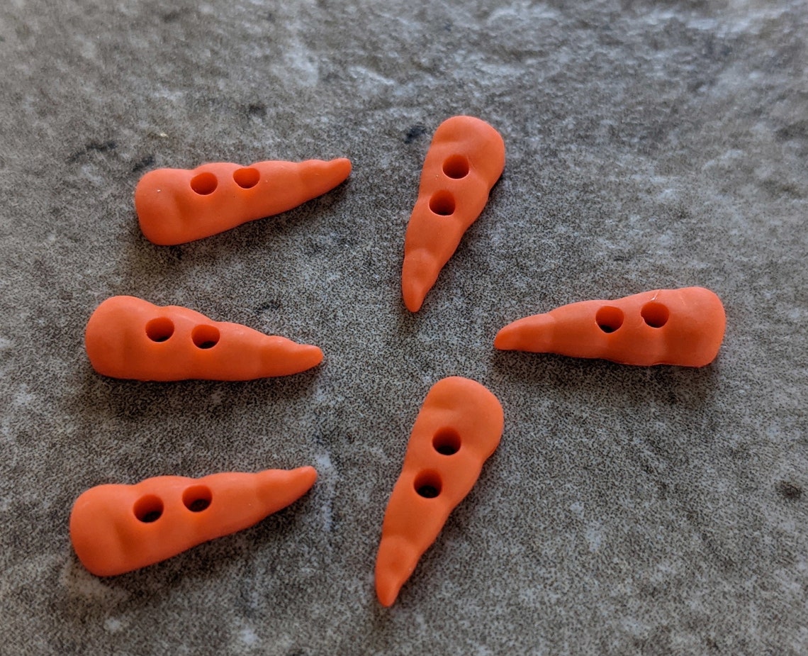 6 2 Hole Carrot Buttons Size 5/8 Crafting Sewing | Etsy