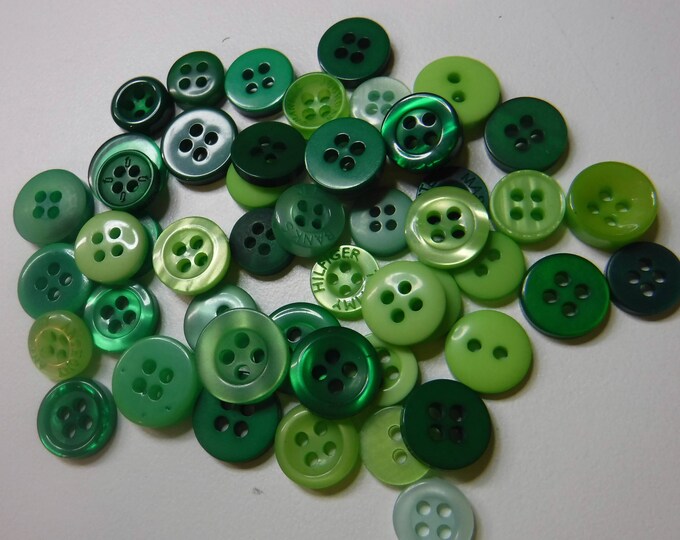 Green Shades Buttons, 50 Small Assorted Round Sewing Crafting Bulk ...