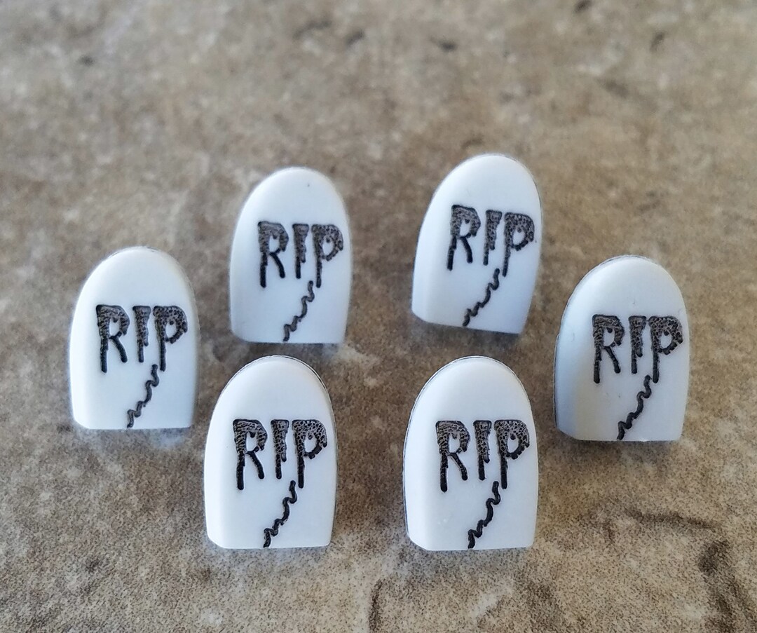 6 RIP Headstone Mini Shank Buttons Size 3/8" Crafting Sewing - Etsy
