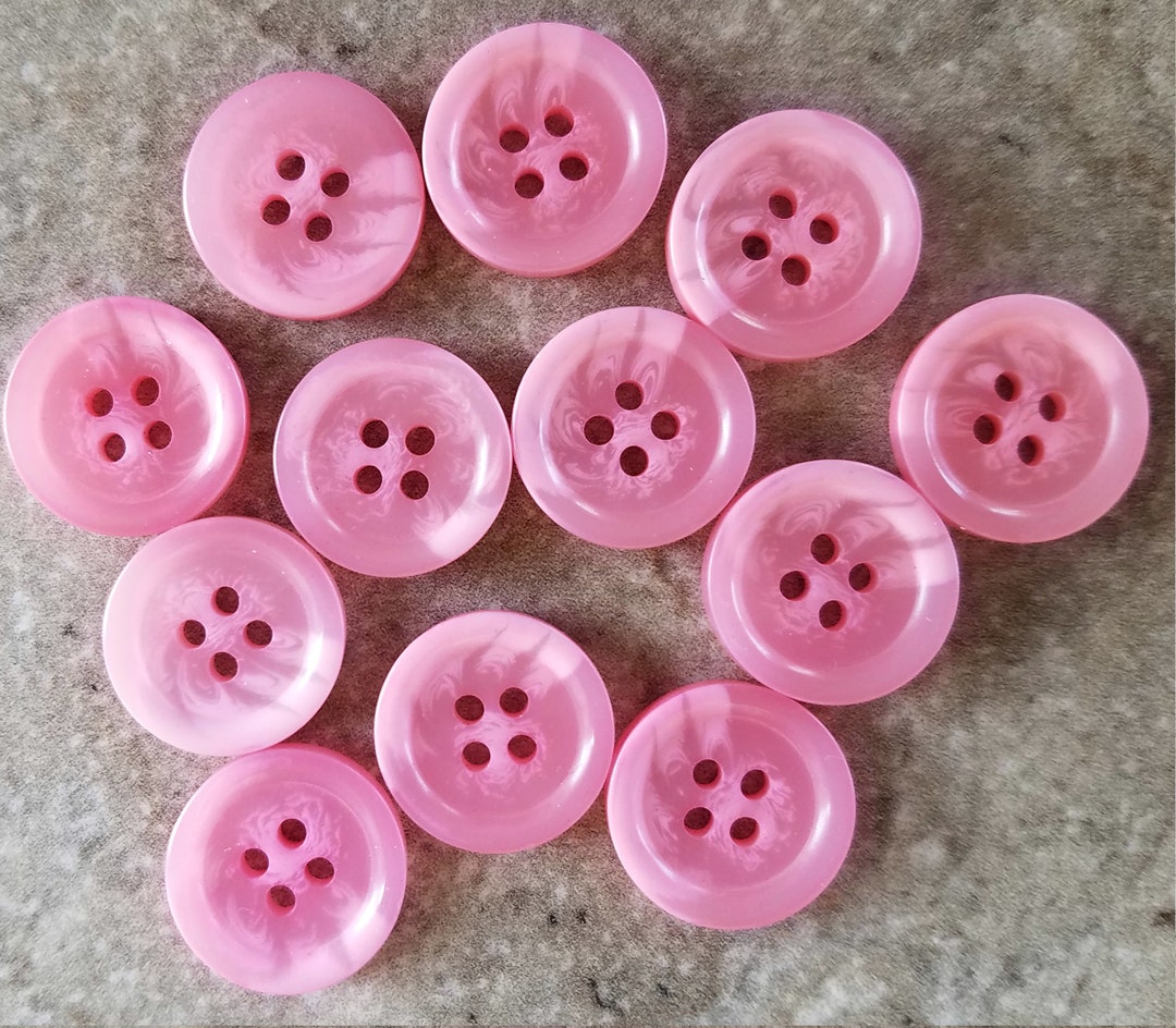 9 Pink Frosted Small Round Buttons Size 9/16" - Etsy