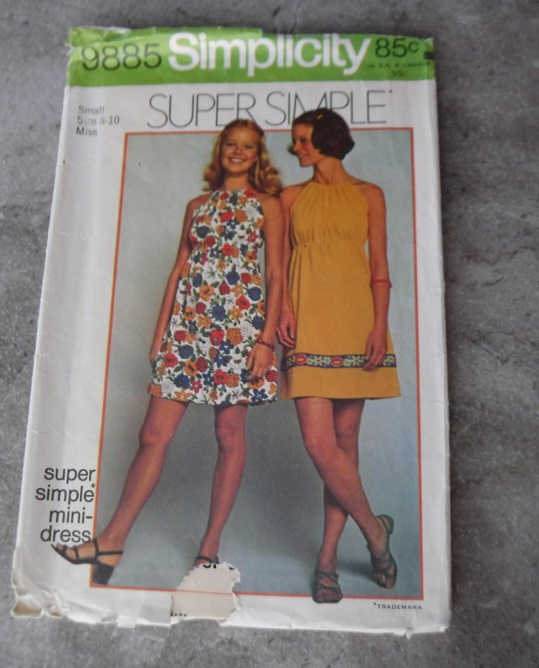 Simplicity Pattern Misses Mini Dress 9885 Complete Cut Size 8-10 - Etsy