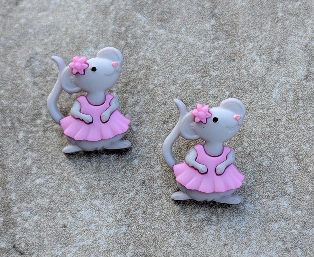 2 Ballet Mouse Shank Buttons Size 11/16" Crafting Sewing - Etsy