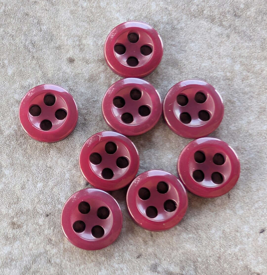 8 Deep Red Shiny Big Hole Round Buttons Size 1/2". - Etsy