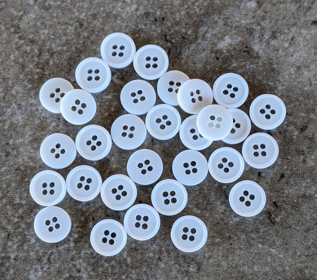 21 off White Skinny Tiny Rim Round Buttons Size 5/16" - Etsy