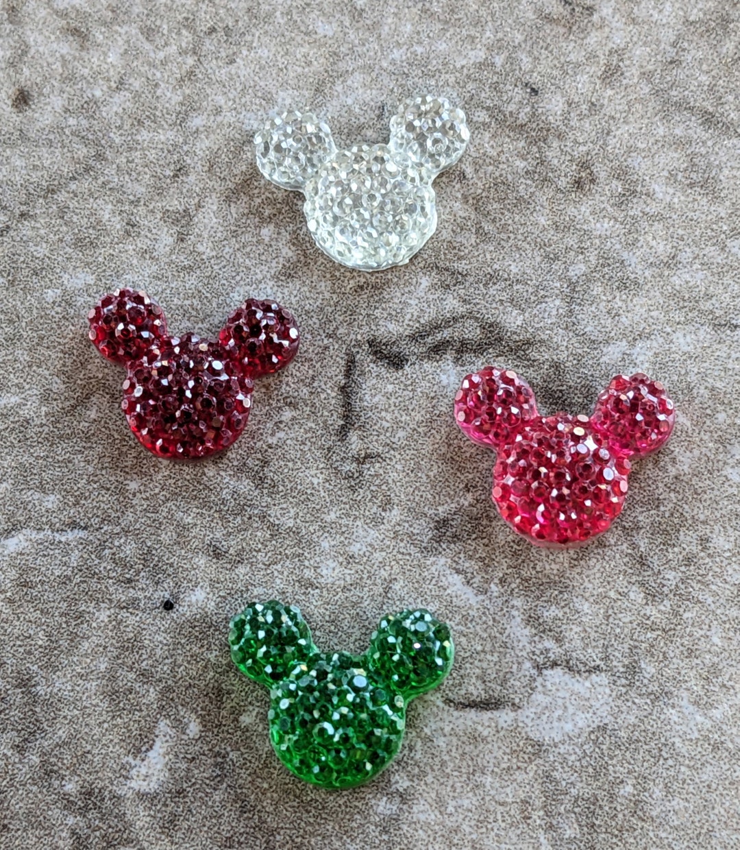 6 Rhinestone Mickey Mouse Head Flat Back Embellishments Size 1/2" - Etsy