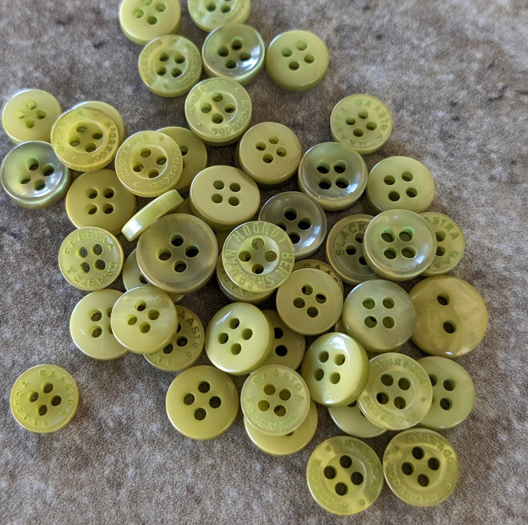 Olive Green Buttons, 50 Small Assorted Round Sewing Crafting Bulk ...