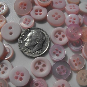 Baby Pink Buttons, 50 Small Assorted Round Sewing Crafting Bulk Buttons ...