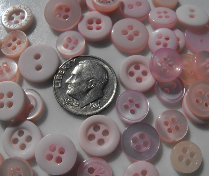 Baby Pink Buttons 50 Small Assorted Round Sewing Crafting | Etsy