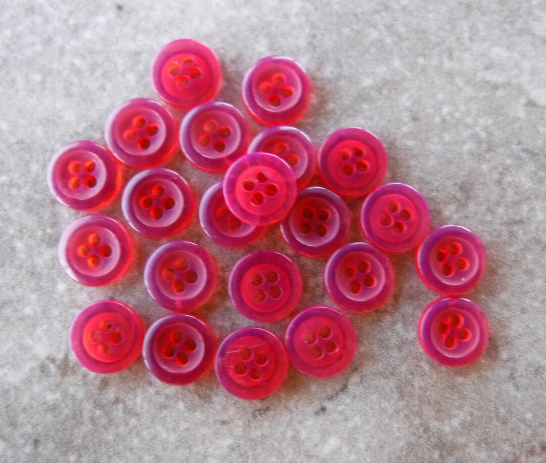 22 Red Mini Clear Round Buttons Size 5/16" - Etsy