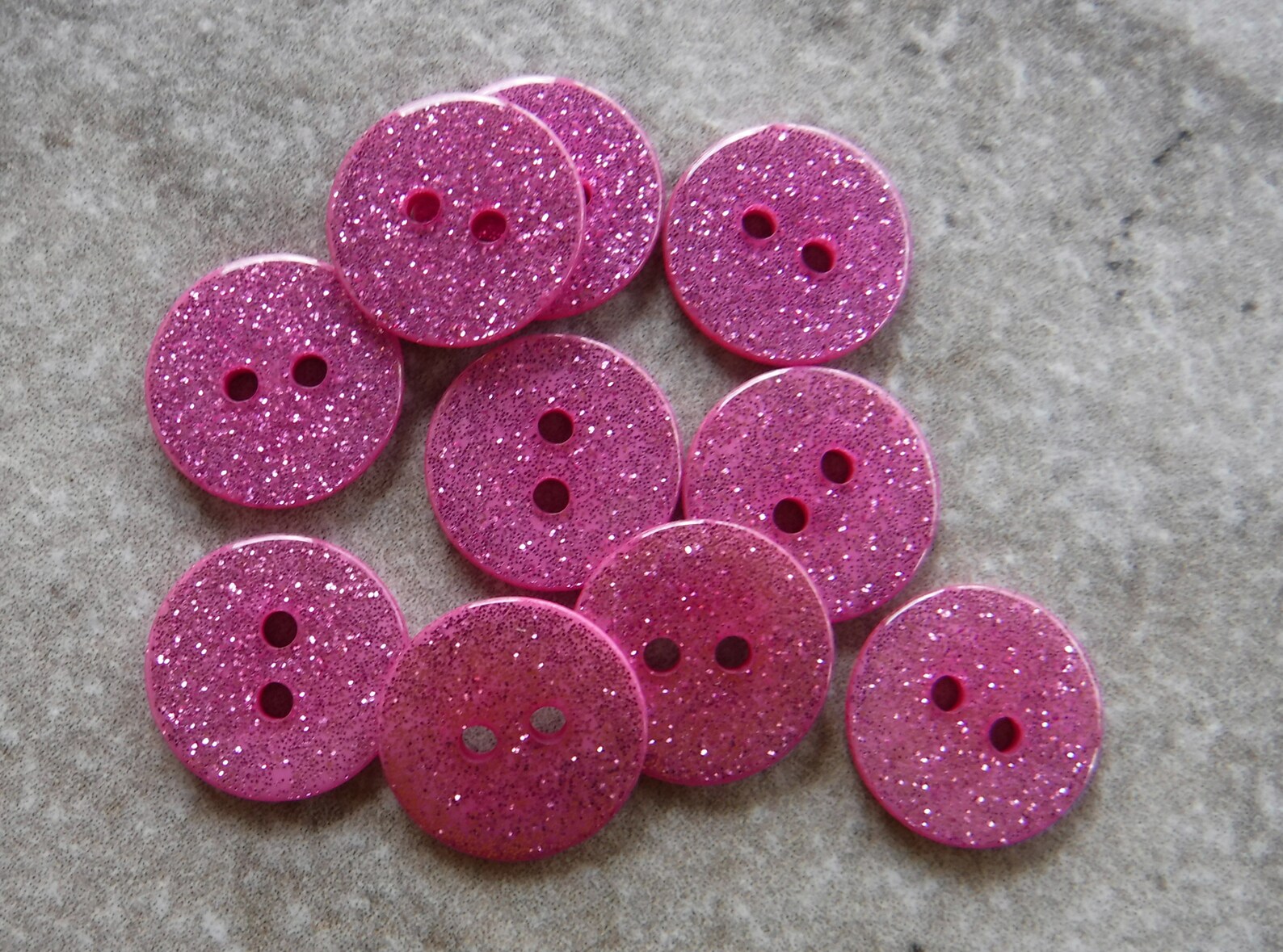 6 Pink Glitter Small Round Buttons Size 9/16 | Etsy