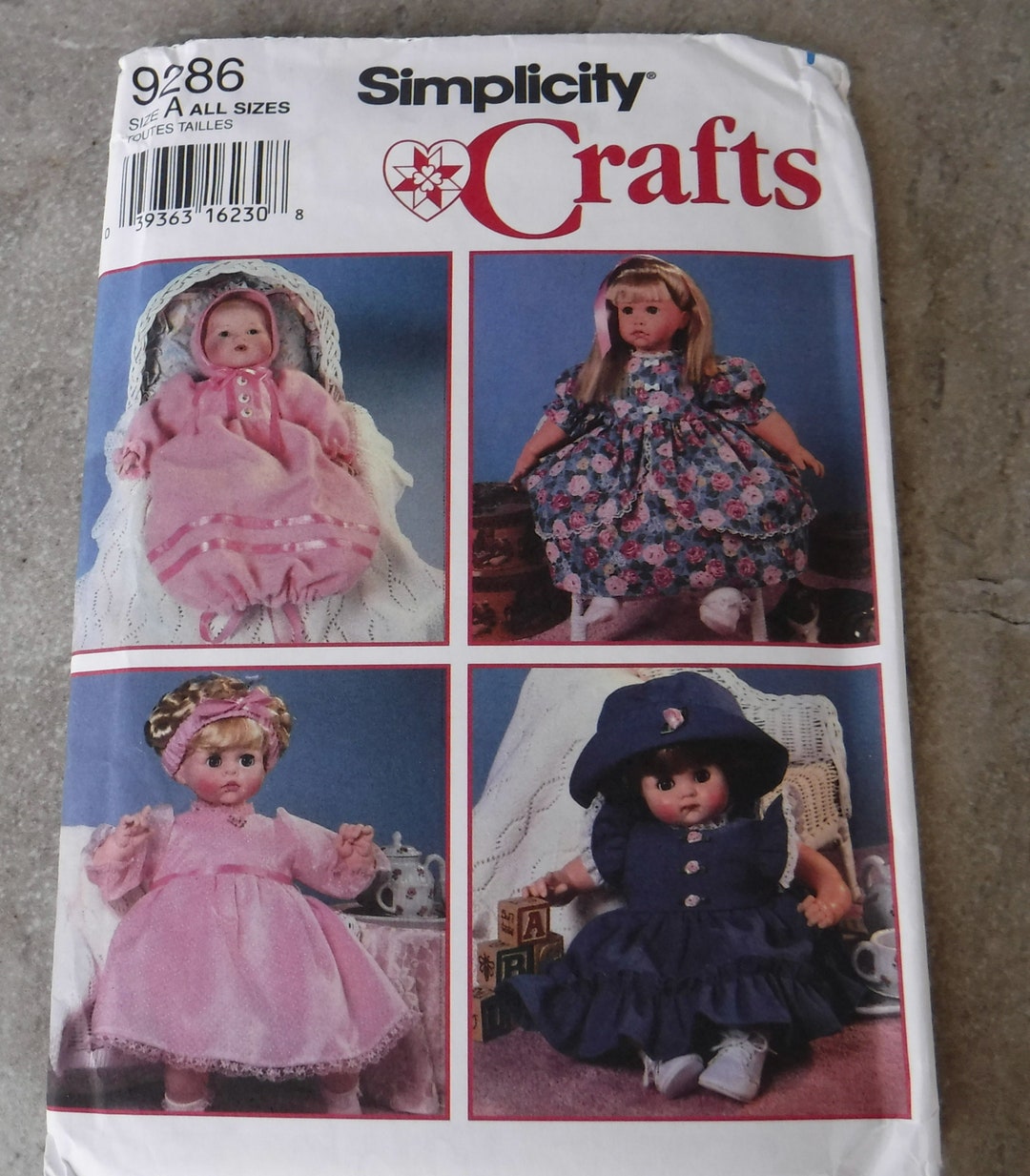 Simplicity Crafts Pattern 9286 Doll Pattern Uncut Sm,med,lg - Etsy